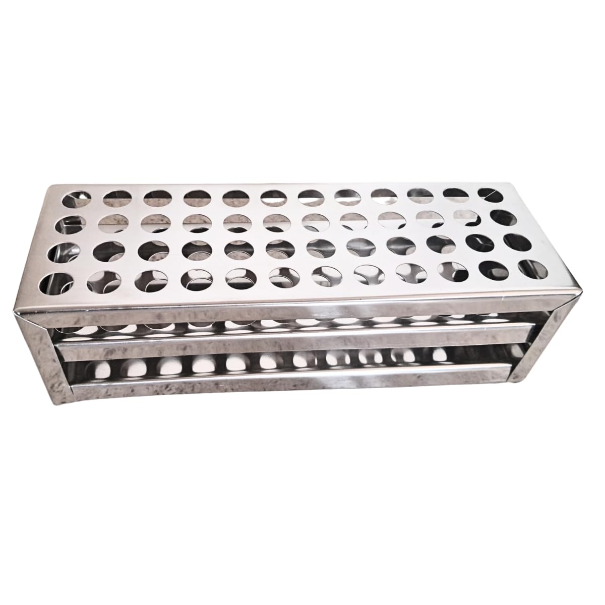 AANIJ® Test Tube Stand Stainless Steel 304 grade, Size 13 mm × 48 Holes ...
