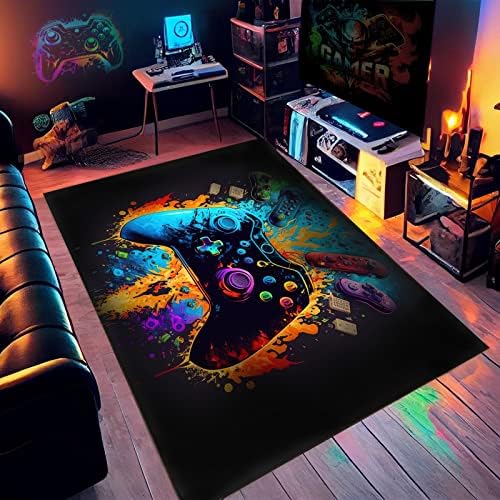 Gaming Rug - Game Room Rug for Boys Bedroom, Gamer Carpet for E-Sports ...