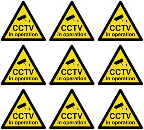 CCTV in operation stickers - Pack of 9 security safety signs - 90mm x ...