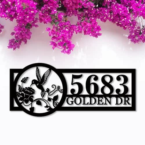 Amazon.com: Personalized Hummingbird Metal Address Sign, Hanging House ...