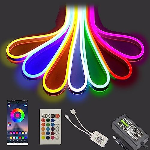 Maxlaxer Multi-Colored Neon LED Strip Light,5M 12V Waterproof neon ...