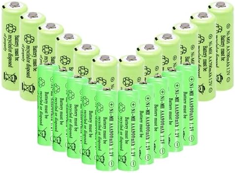 Amazon.com: 22 Counts Battery AA AAA Combo, 1.2V AAA 900mAh NI-MH and 1 ...