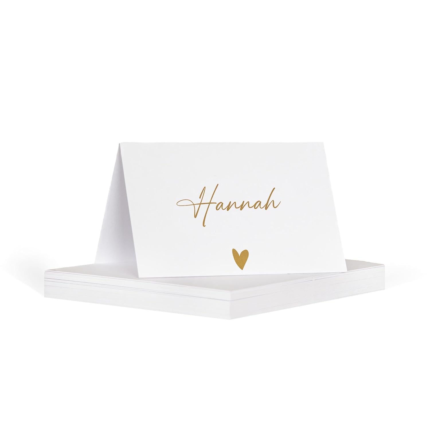 Name place cards, personalised plain white folded table name cards for ...