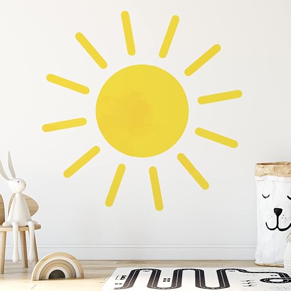 Amazon.com: 37x37 Inch Boho Sun Wall Decals Removable Sunshine Wall ...