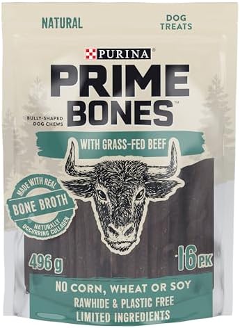 PRIME Bones Dog Treats, Grass-Fed Beef - 496 g Pouch (1 Pack) : Amazon ...