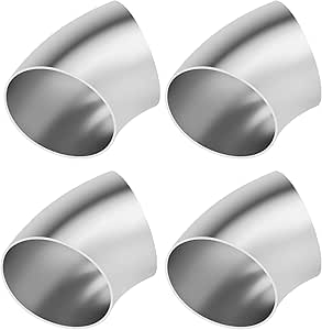 Amazon.com: Autarboor 4 Pcs OD 4 Inch 45°Mandrel Bend Elbow, 304 Stainless Steel Exhaust Pipe ...