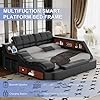 Amazon.com: Multifunction Smart King Bed Frame, Luxury Upholstered ...