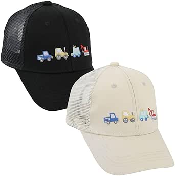 Amazon.com: KABAKE 2 Pack Kids Baseball Caps Tractor Embroidery Cars ...