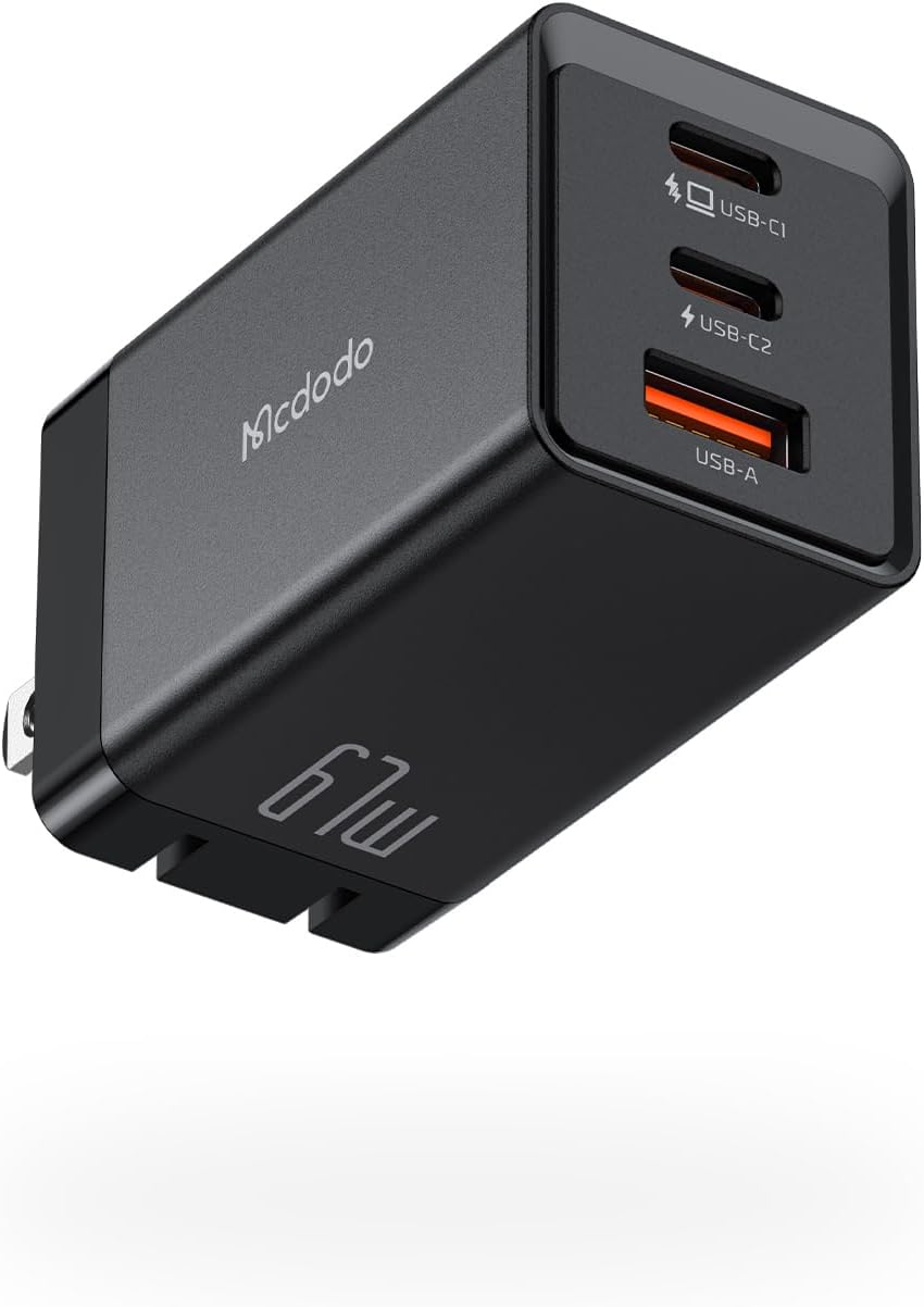 Amazon | Mcdodo 67W 急速充電器 PD 充電器 3ポート(USB-C*2 & USB-A*1) GaN5.0窒化ガリウム素材 ...