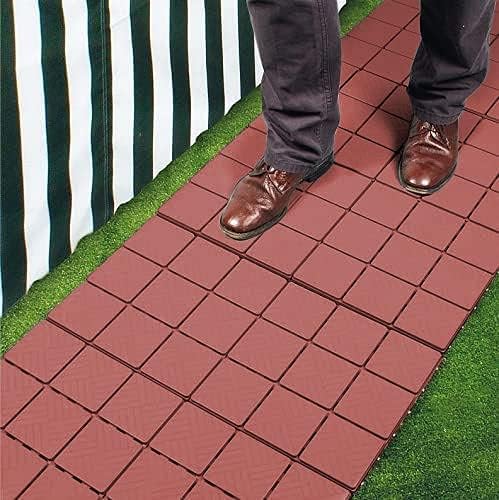 Ram® Terracotta Red Heavy Duty Plastic Garden Lawn Interlocking Path ...