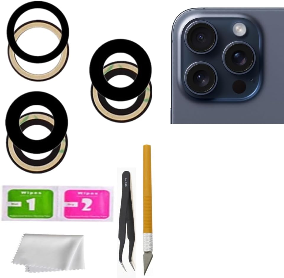 Amazon.com: Rear Camera Glass Replacement for iPhone 15 Pro Max with ...