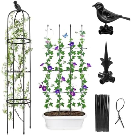 Amazon.com : Dunatou Obelisk Trellis Garden Trellis for Climbing Plants ...