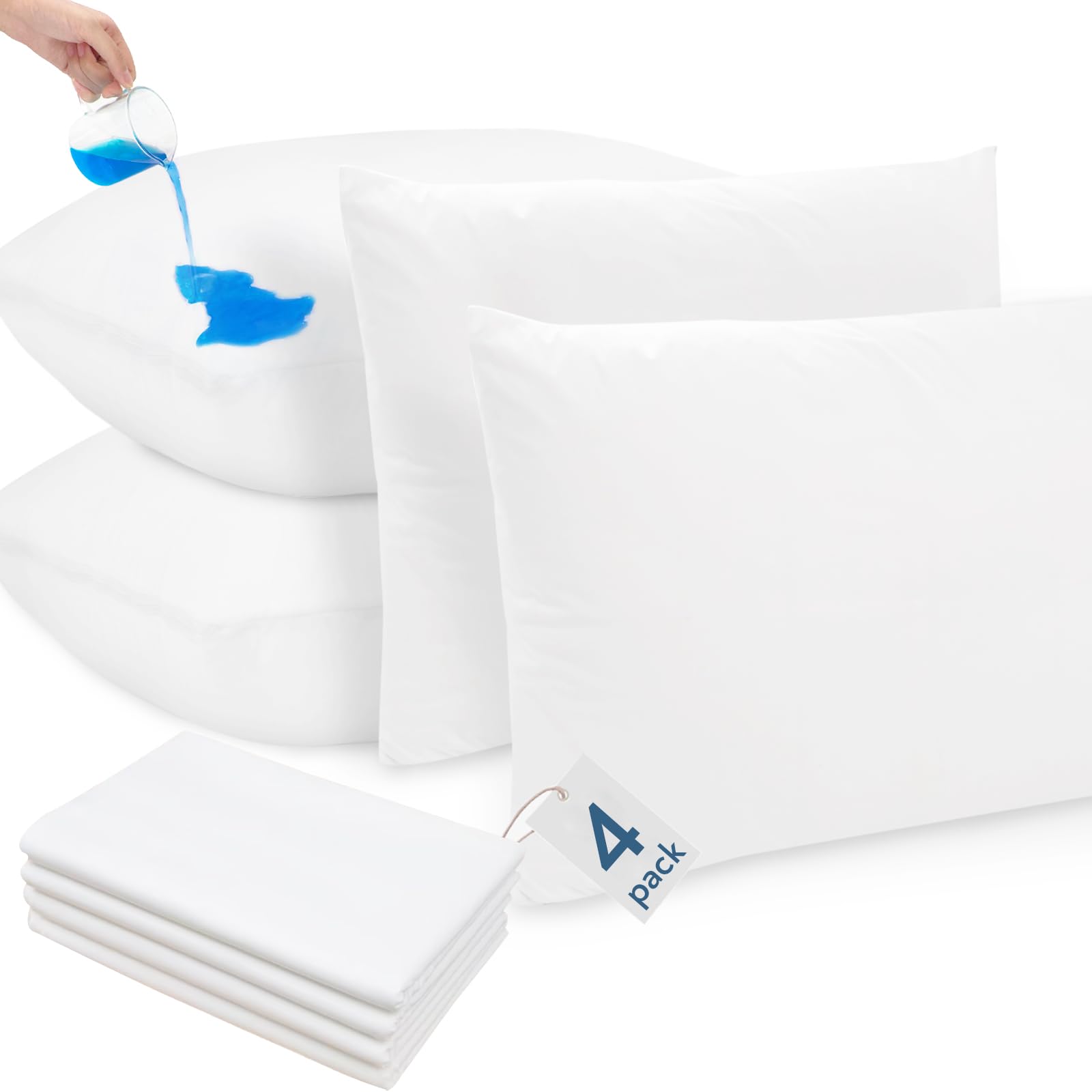 Amazon.com: Pillow Protector 4 Pack Waterproof, 20 x 26 Inches Pillow ...