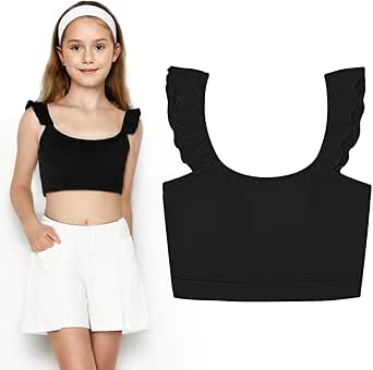 Amazon.com: ZukoCert Girls Training Bra Cute Ruffle Sports Bra for Kids ...