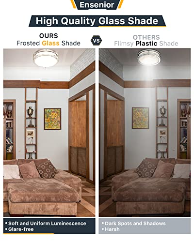 Snapklik.com : Glass 5CCT 10 Inch Hallway Light Fixtures Ceiling, LED ...