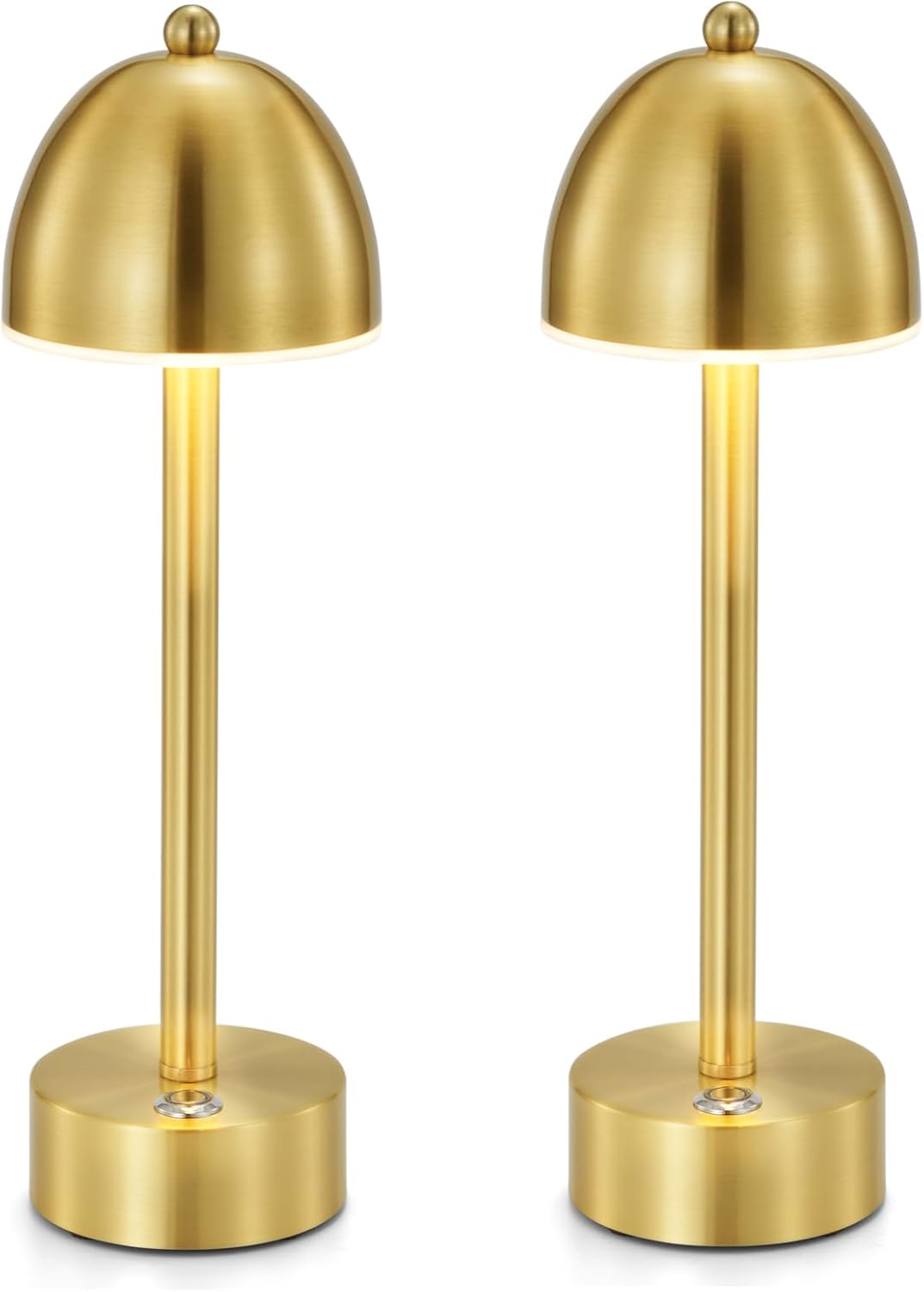 UMEXUS Rechargeable Cordless Mushroom Lamp Set of 2, Touch Dimmable ...