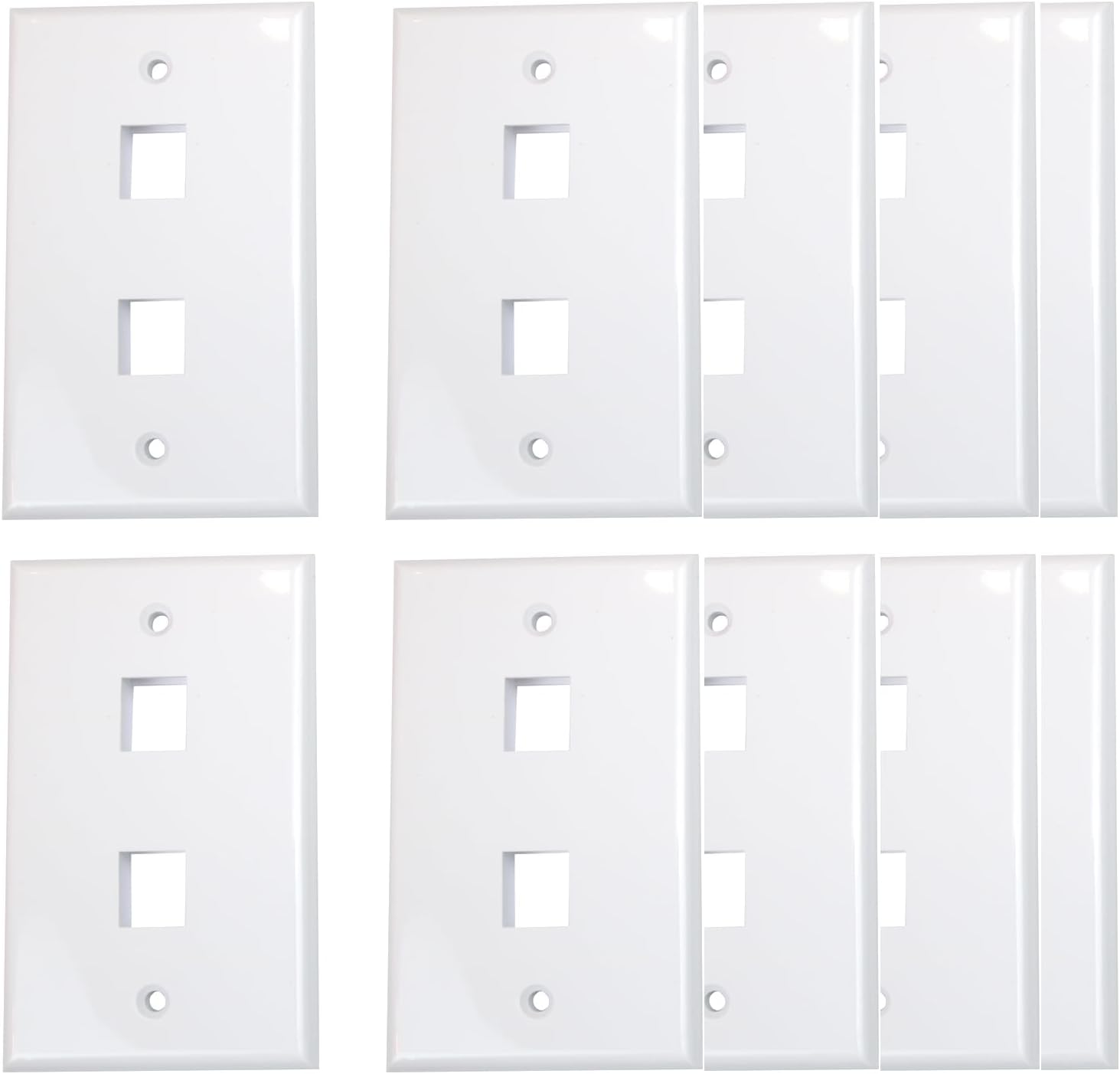Amazon.com: JIECHENG 2 Port Keystone Wall Plate (10-Pack),Single Gang ...