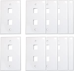 Amazon.com: JIECHENG 2 Port Keystone Wall Plate (10-Pack),Single Gang ...