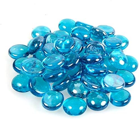 ZEINOO Blue Glass Gems Stones/Pebbles for Home & Garden Décor, Aquarium ...