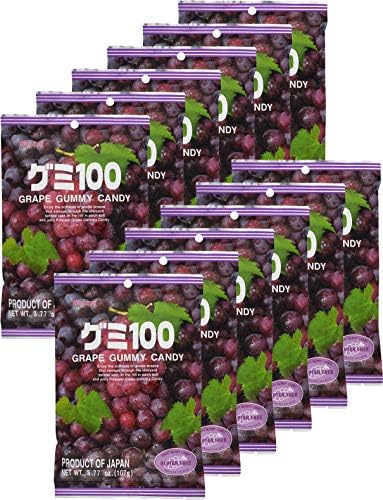 Amazon.com : Japanese Fruit Gummy Candy from Kasugai - Grape - 107g ...