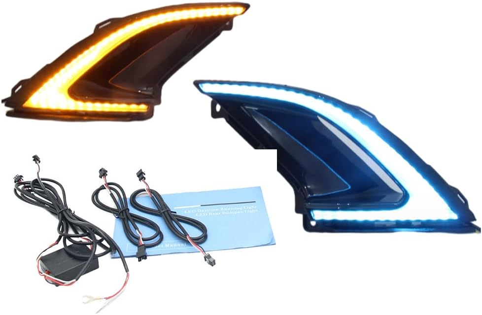 Amazon.com: YOMTOVM 3 Color LED DRL Front Bumper Driving Fog Light, Daytime Running Light Lamp ...