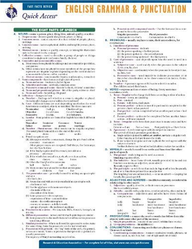 English Grammar and Punctuation - REA's Quick Access Reference Chart ...