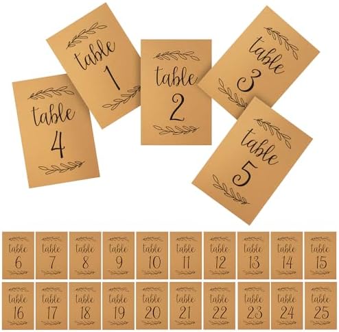 25pcs Wedding Table Numbers 1-25, 4x6 Inch Cardstock Table Numbers ...