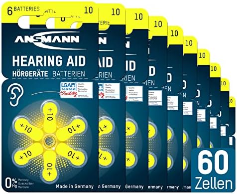 ANSMANN Piles pour appareils auditifs 10 1,4 V (60 pièces) – Piles ...