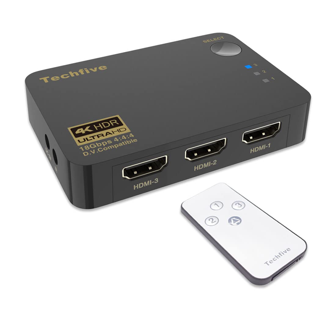 Techfive 4K 60HZ HDMI Switch 3 in 1 Out Auto Switching HDMI Switcher ...