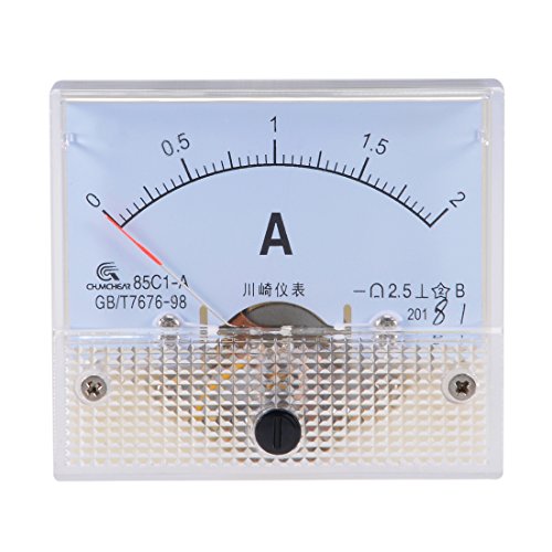 uxcell 85C1-A Analog Current Panel Meter DC 2A Ammeter for Circuit ...