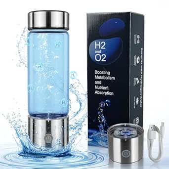 Amazon.com: Hydrogen Water Bottle Generator with SPE PEM Technology, Silver - Quick 3-Minute ...
