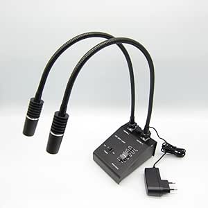 Amazon.com : 85-265V Stereo Microscope Illuminator 6W LED Dual ...