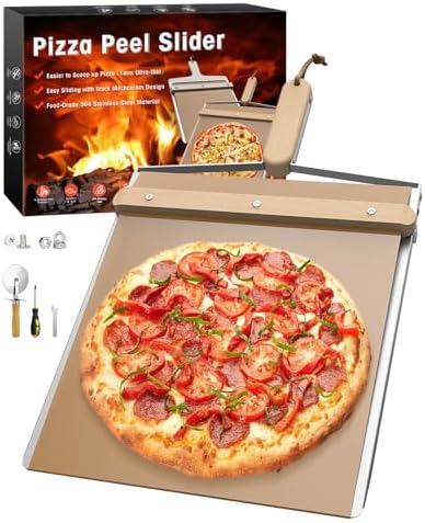 Amazon.com: Leozzo Sliding Pizza Peel, Pizza Slider Paddle with Pizza ...