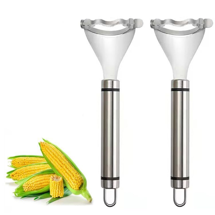 2 Pcs Corn Peeler, Thresher Stainless Steel Corn Peeler for Corn On The ...