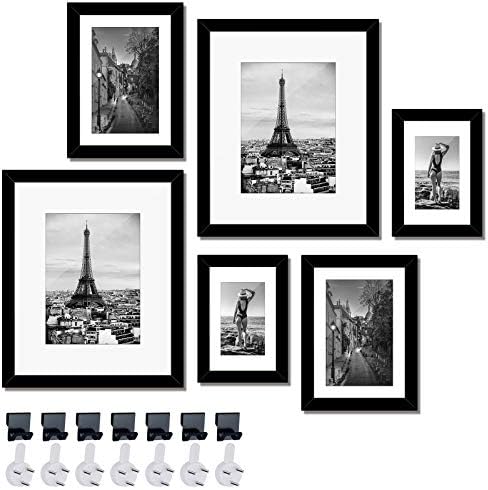 GALLERY PERFECT 7 Piece Black Photo Frame Wall Gallery Kit #11FW1443 ...
