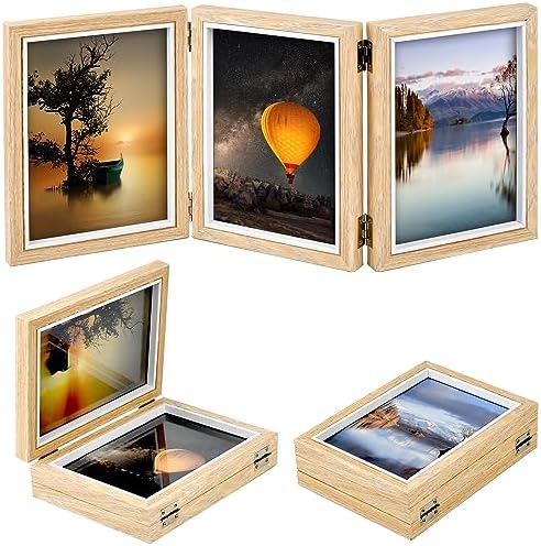 Amazon.com - HOMEPIC 5x7 Triple Picture Frames Hinged 3 Photos Frame ...