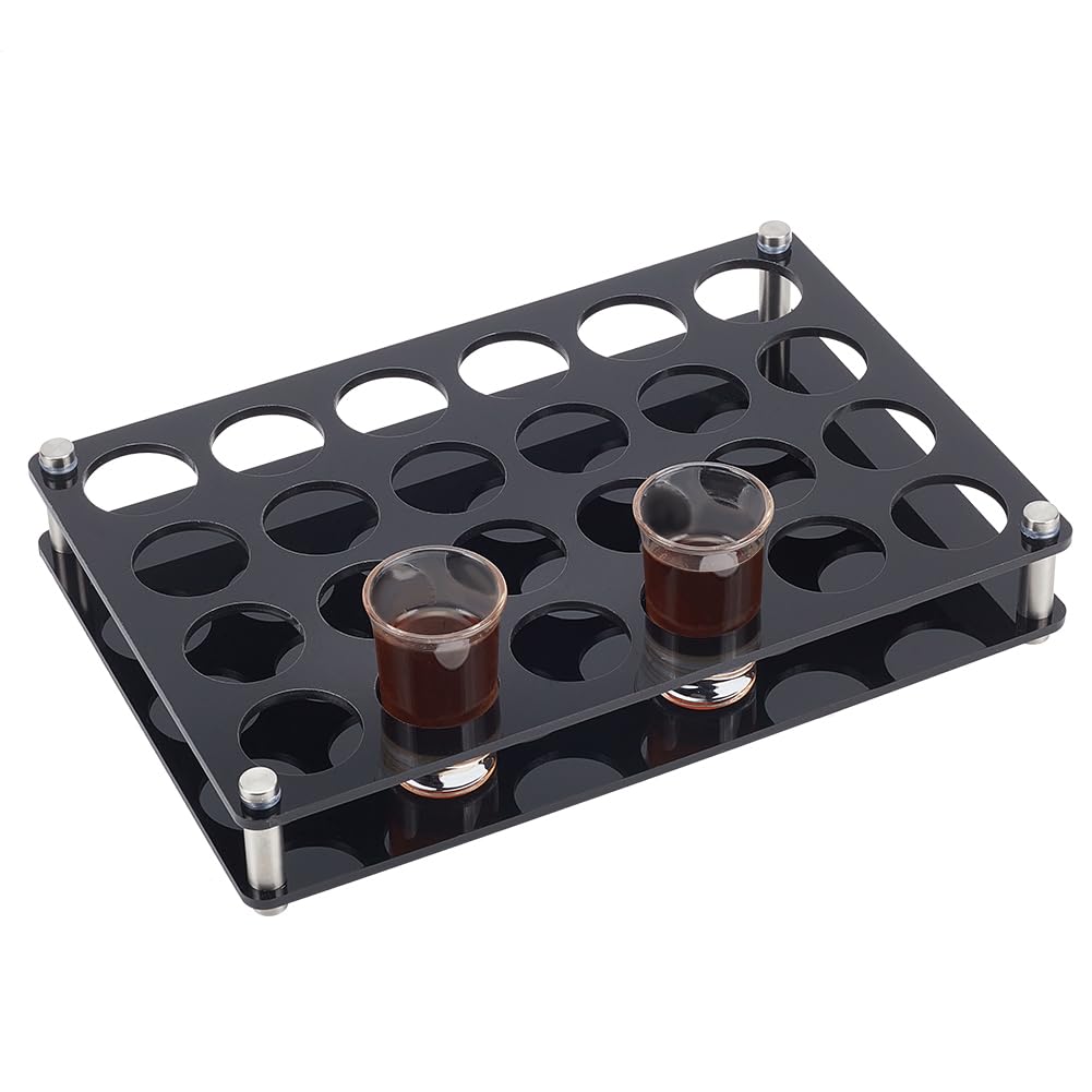 Amazon.com: NBEADS 24 Shot Glass Tray Holder, Black Bar Acrylic Shot ...