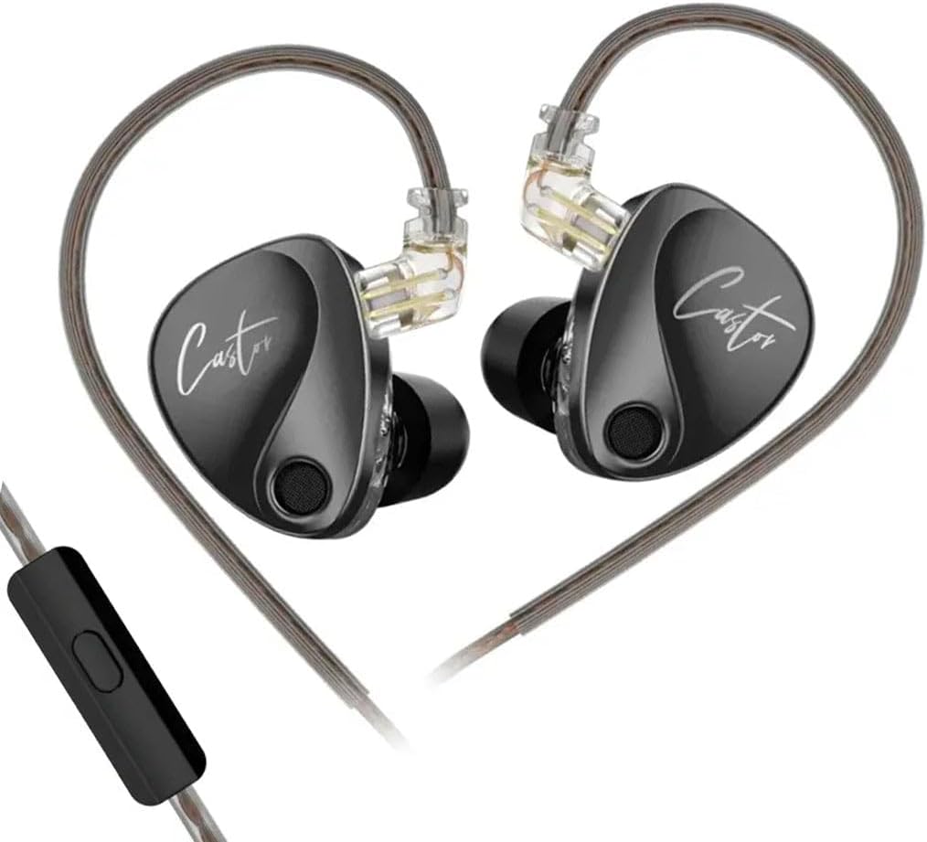 Concept Kart KZ Castor wired IEM with mic, Dual 10mm + 8mm dynamic ...