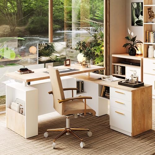 Amazon.com: ModernMate - Escritorio de pie de 63" con gabinete de ...
