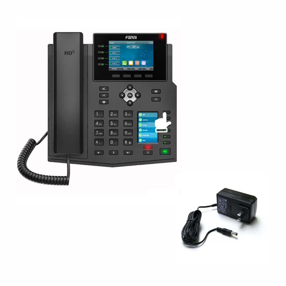 Amazon.com : Fanvil X5U High-end IP Phone 16 SIP Accounts 4 Line 2 LCDs ...
