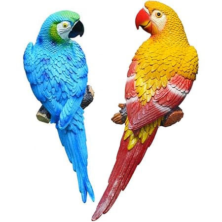 Amazon.com: 2 Pack Parrot Decor 12.5" Artificial Parrots Hanging Garden ...