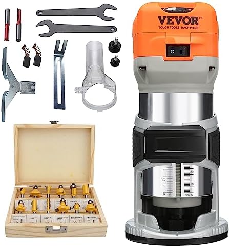 VEVOR Wood Router, 1.25HP 800W, Compact Wood Trimmer Router Tool ...