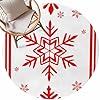 Amazon.com: Yaiikkvbaa Round Area Rug, Red Snowflake Christmas Round ...