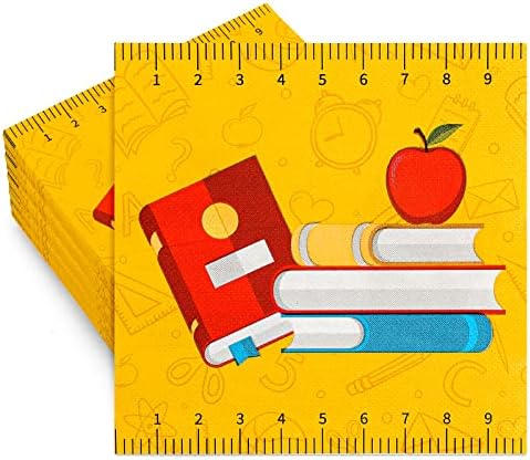 Amazon.com: Whaline 100Pcs Back to School Paper Napkin Yellow School ...