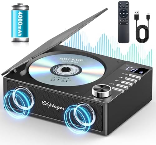 Yintiny Time Music Box CD Player With Speakers For Home (orange ...