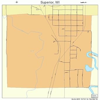 Large Street & Road Map of Superior, Wisconsin WI - Printed poster size ...