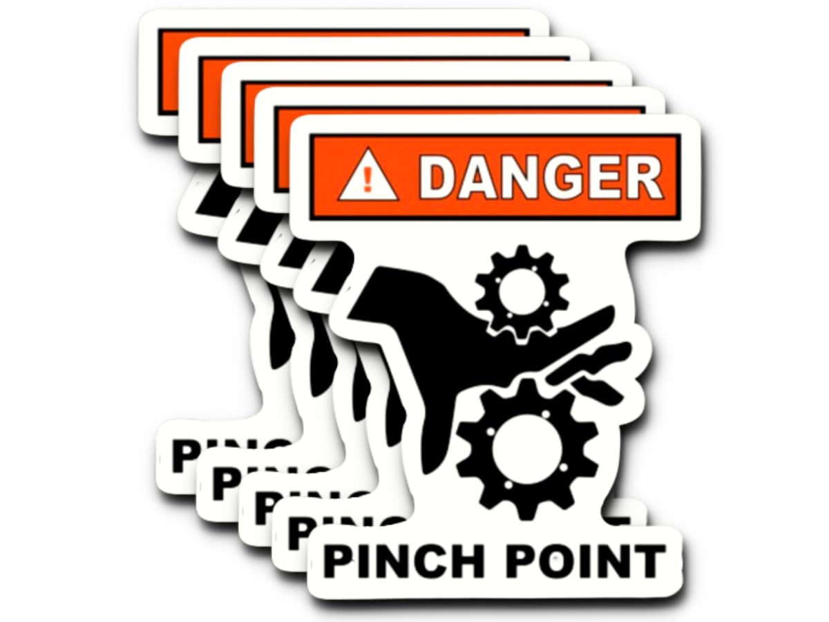 Amazon.com: (5 Pack) Modern Pinch Point Industrial Safety Stickers ...
