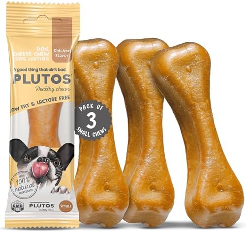 PLUTOS Cheese & Chicken Dog Dental Chew, Natural Chicken Dog Treats ...