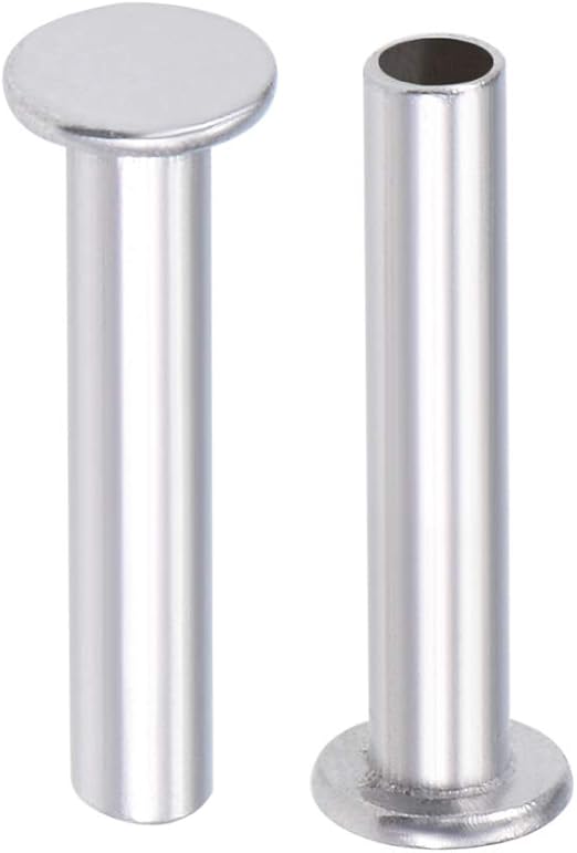 Amazon.com: uxcell 100 Pcs 3mm x 16mm Aluminum Flat Head Semi-Tubular ...