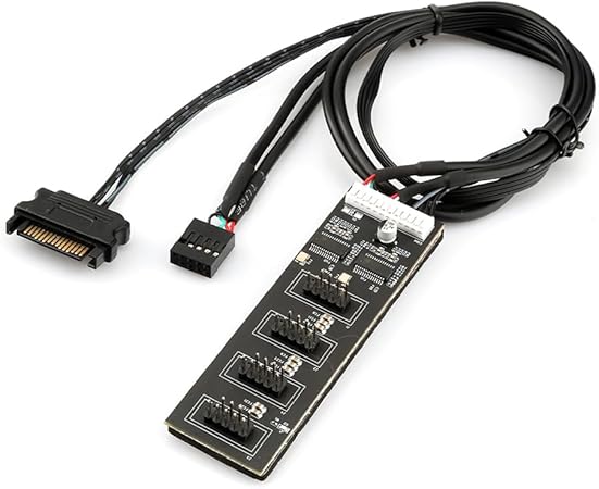 ZORZA 1Pcs 9Pin USB Header Splitter with SATA Power Practical USB 2.0 ...